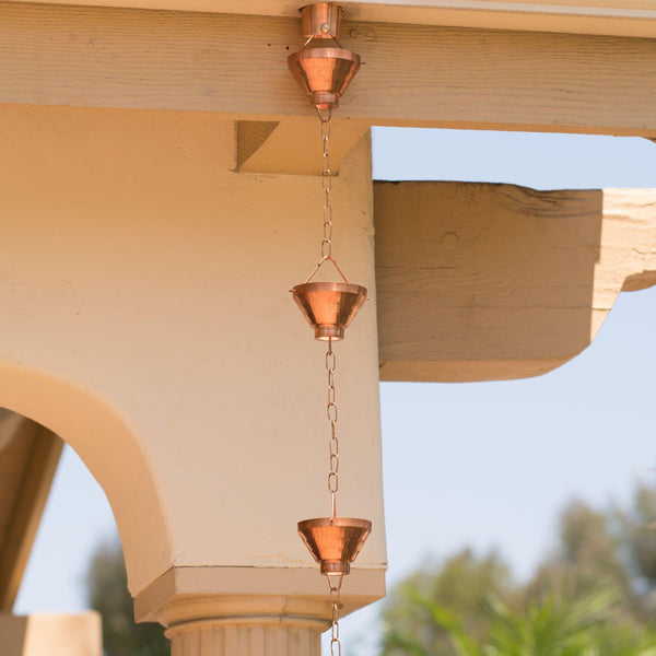 Pure Copper Rain Chains Downspout Gutter Replacement | Monarch Abode