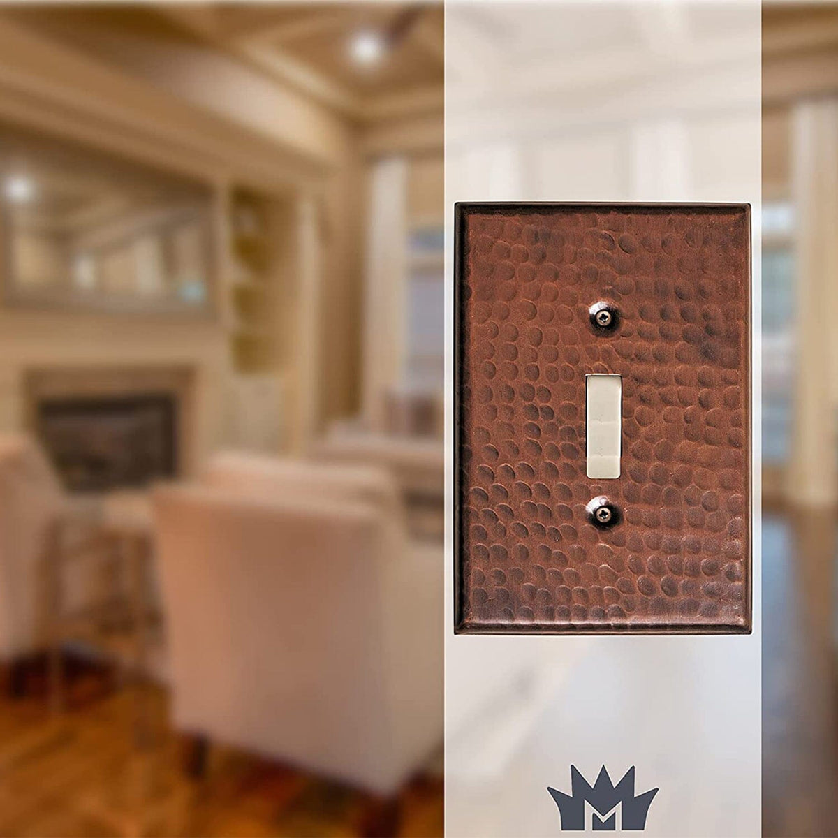 Copper Hand Hammered Metal Toggle Light Switch Wall Plate | Monarch ...