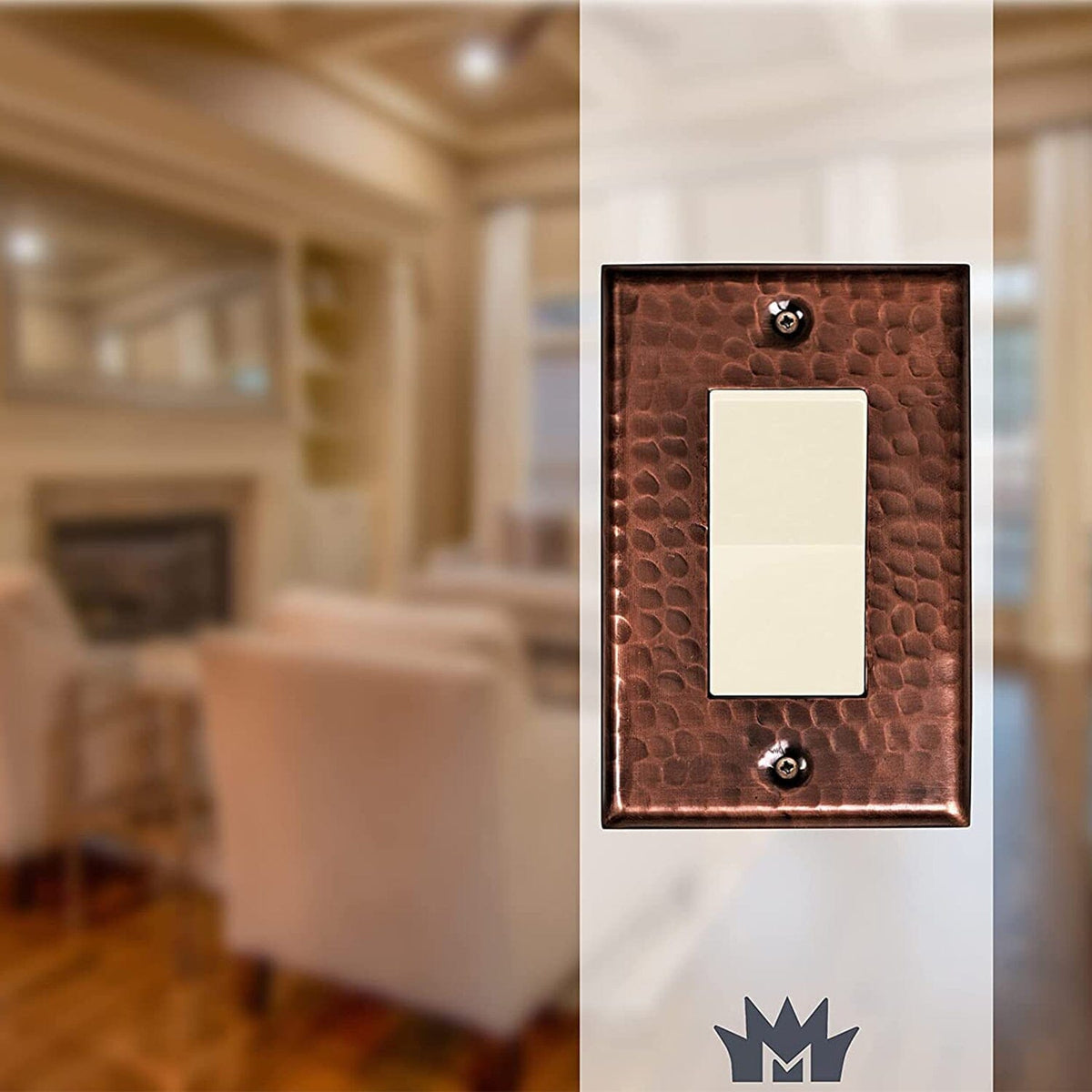 Hammered Copper Metal Wall Light Switch Plate Covers | Monarch Abode