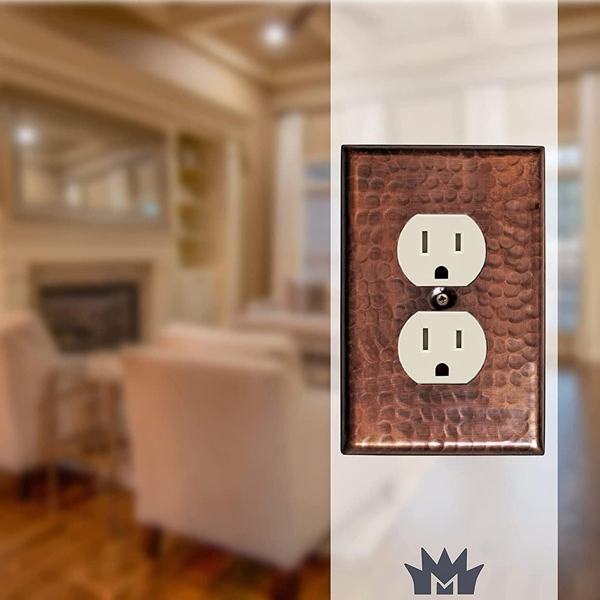 Hand Hammered Copper Duplex Outlet Switch Wall Plate | Monarch Abode