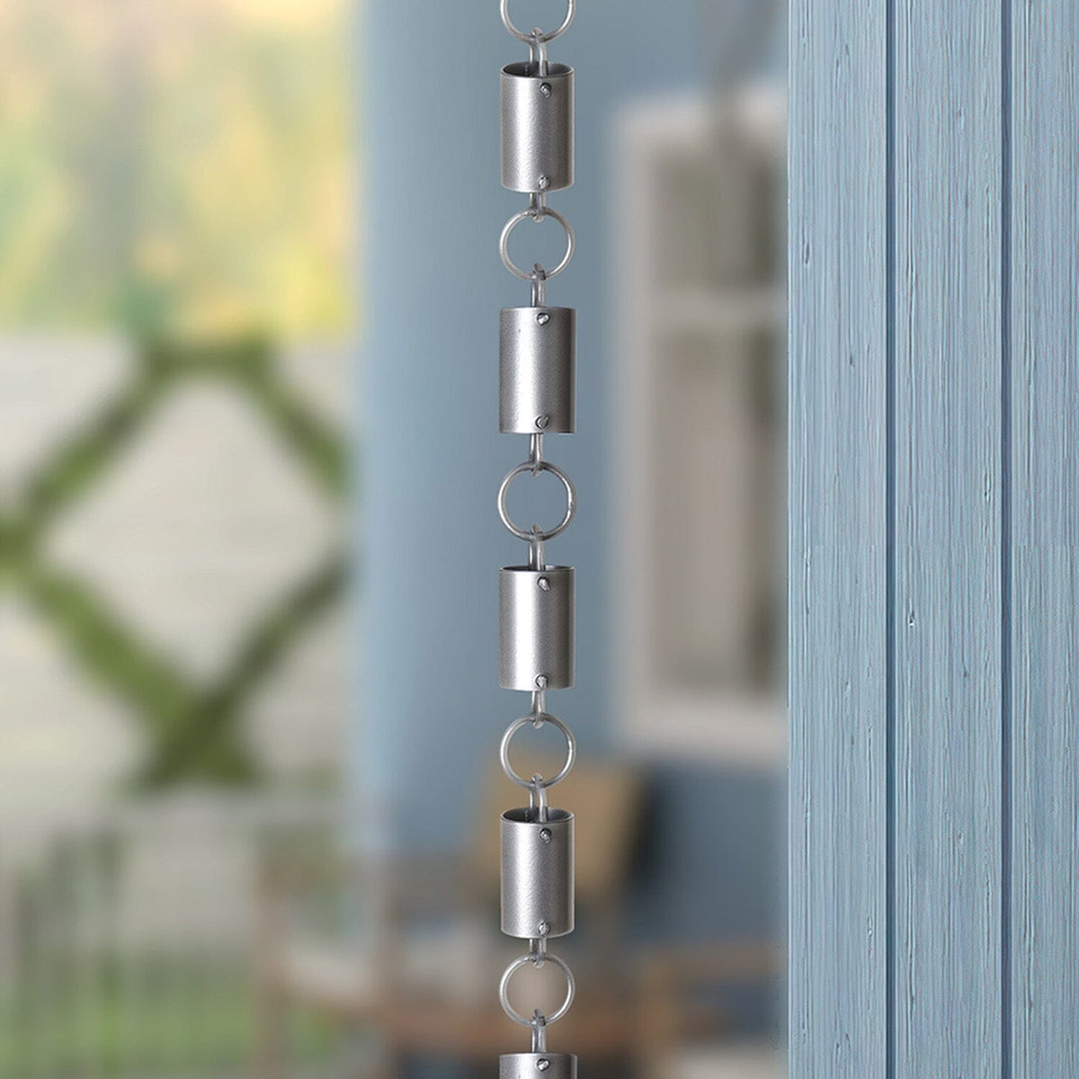 Pewter Aluminum Cylinder Rain Chain Replacement Downspout for Gutters ...