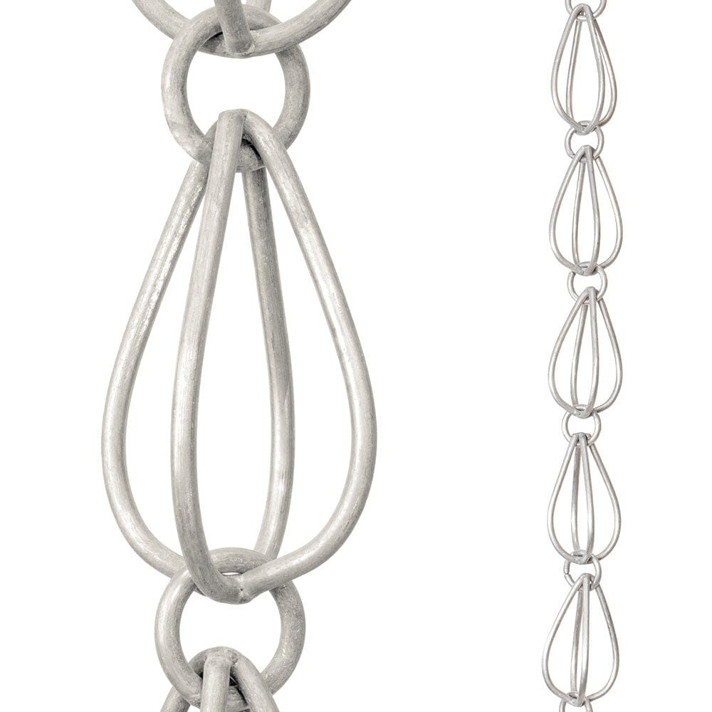 Milled Aluminum Teardrop Rain Chain Replacement Downspout for Gutters ...