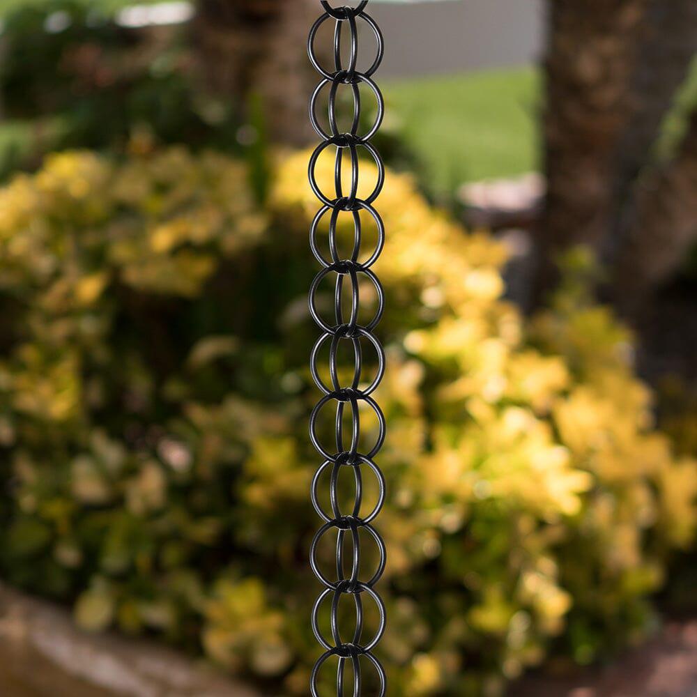 Black Aluminum Ring Rain Chain Replacement Downspout for Gutters ...