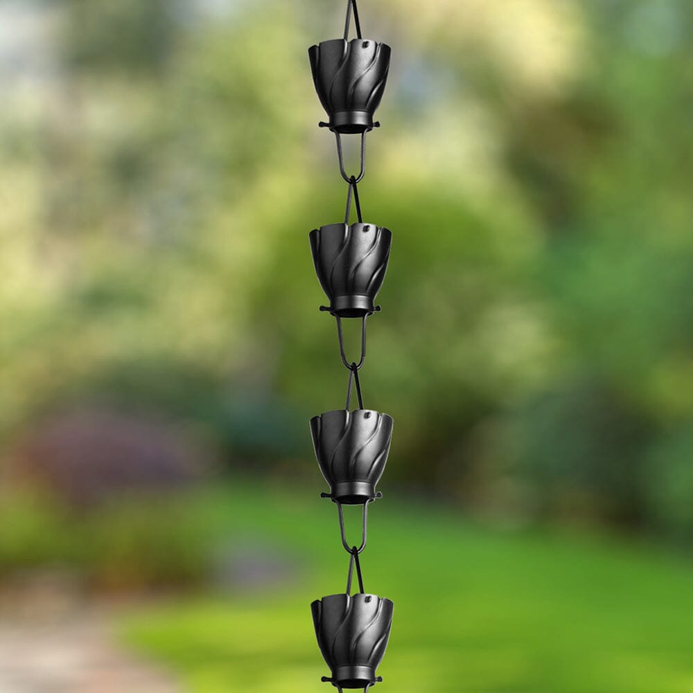 Modern Black Powder Coated Aluminum Rain Chains | Monarch Abode