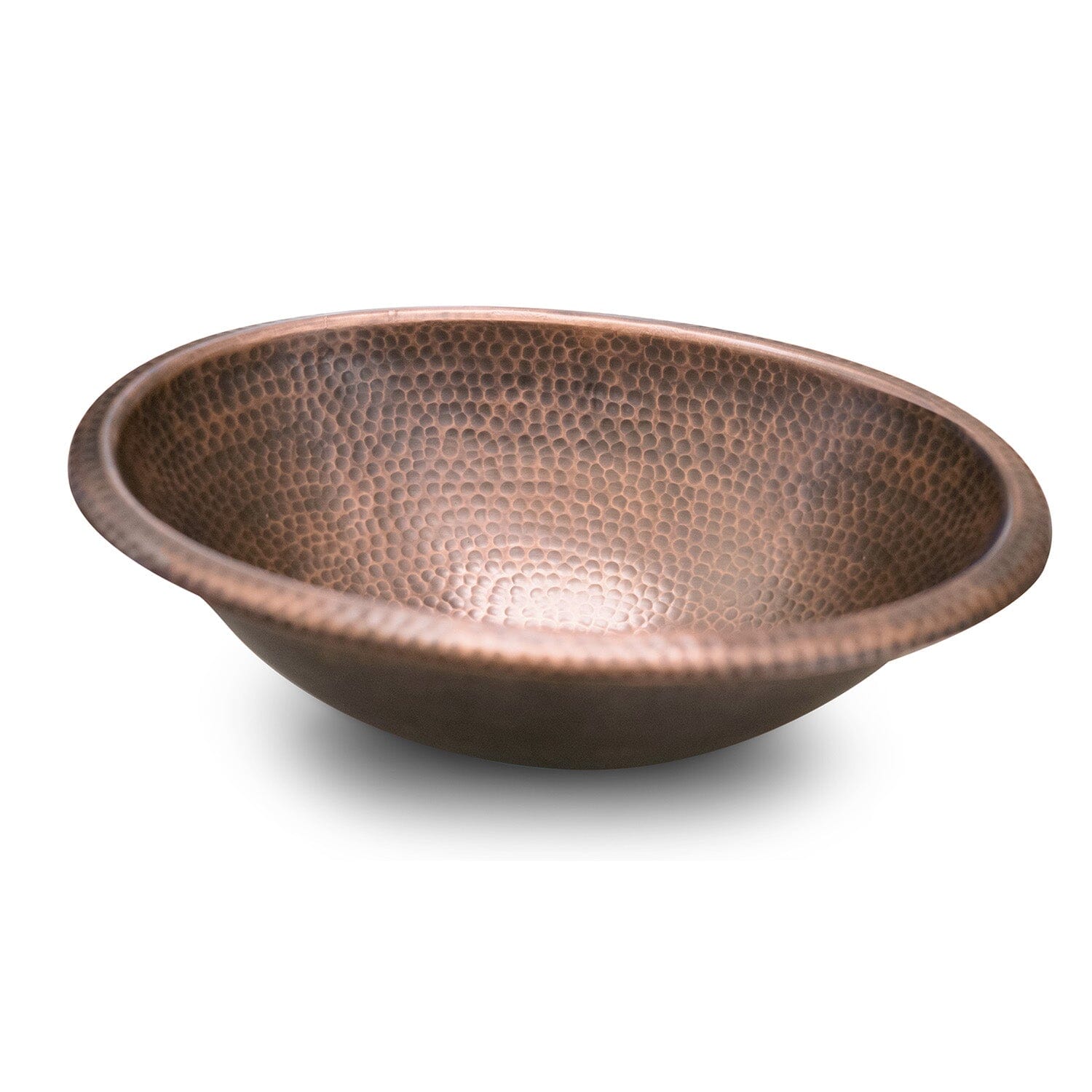 Pure Copper Hand Hammered 17 inch Oval Drop-In Bathroom Vanity Sink ...