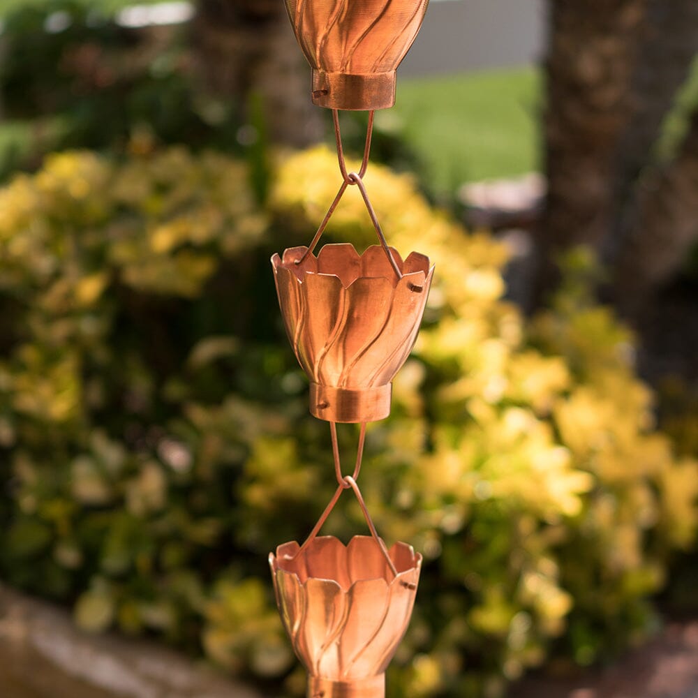 Pure Copper Rain Chains Downspout Gutter Replacement | Monarch Abode