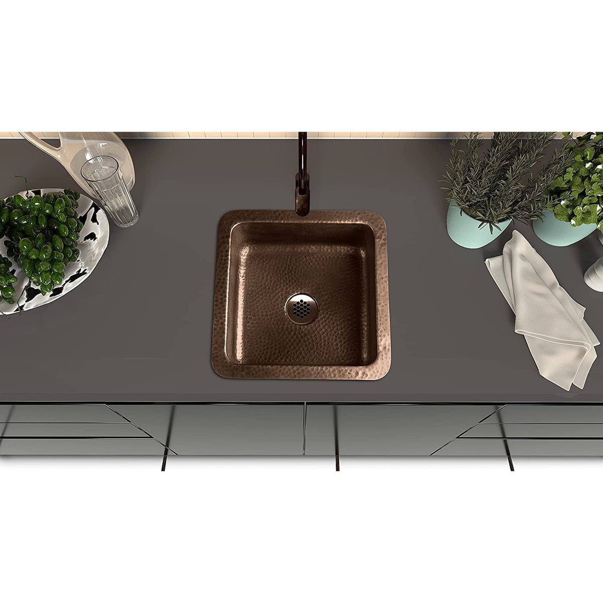 Pure Copper Hand Hammered 12 inch Glasgow Dual Mount Bar Prep Sink ...