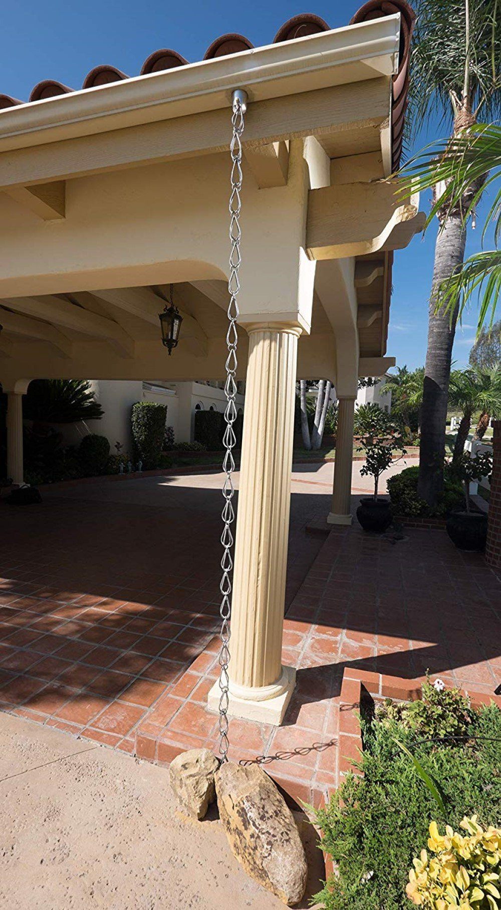 Milled Aluminum Teardrop Rain Chain Replacement Downspout for Gutters ...